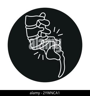 Displacement of the vertebra color line icon. Diseases of the spine ...