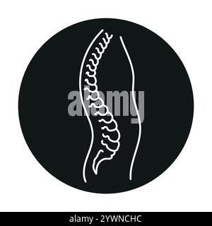 Kyphosis color line icon. Diseases of the spine. Vertebrology. Vector ...