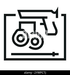 Crime genre line black icon. Sign for web page, mobile app, button ...