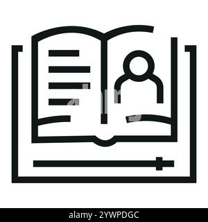 Biography film genre line black icon. Sign for web page, mobile app ...