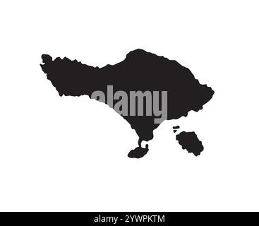 Bali island map simple outline. Vector hand drawn simplified style map ...
