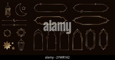 A set of stars in the Arab style. Geometric pattern in the form of ...