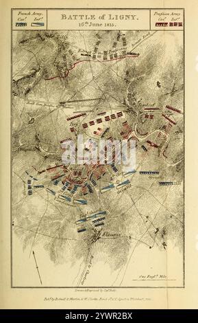 Battle of the 16th June 1815 Map of the Napoleonic Wars, Waterloo ...