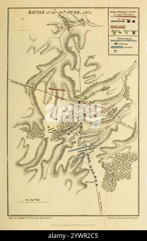 Battle of the 16th June 1815 Map of the Napoleonic Wars, Waterloo ...