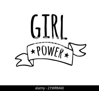 GIRL POWER logo stamp quote. Girl power word. Trendy graphic design ...