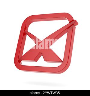 Transparent rejection sign on white background. Isolated 3D ...