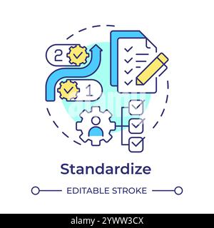 Organization and consistency multi color concept icon Stock Vector ...