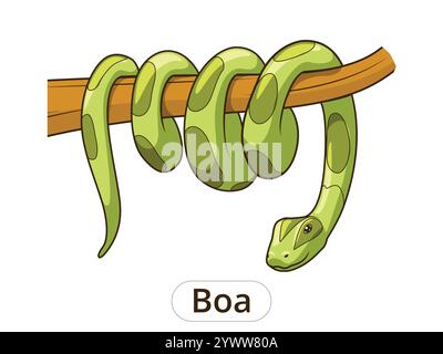 Cute snake cartoon. Boa snake clipart vector illustration Stock Vector ...