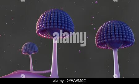 3d rendering of Aspergillus genus. Aspergillosis is a spectrum of ...