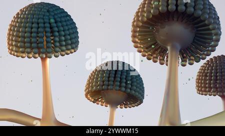 3d rendering of Aspergillus genus. Aspergillosis is a spectrum of ...