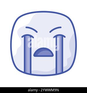 Get this amazing crying emoji vector design, customizable vector Stock ...