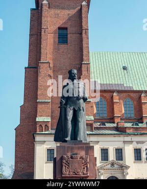 Statue of Boleslaw I Chrobry first king of Poland in front of the ...