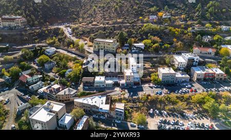 Aerial photograph of Jerome, Arizona, a former mining town, now a ...