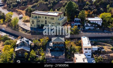 Aerial photograph of Jerome, Arizona, a former mining town, now a ...