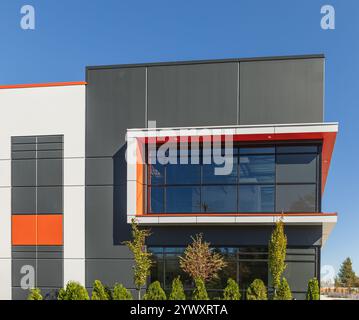 Modern suburban low rise office building. Architectural Exterior of ...