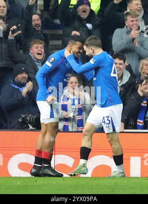 Rangers' Hamza Igamane celebrates scoring their side's third goal of ...