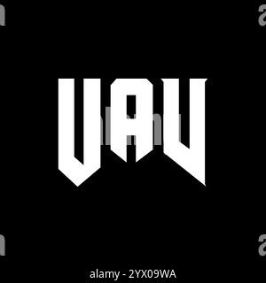 UAV letter logo design for technology company. UAV logo design black ...