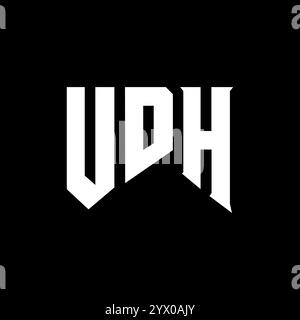 UDH letter logo design for technology company. UDH logo design black ...