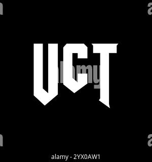 UCT letter logo design for technology company. UCT logo design black and white color combination ...