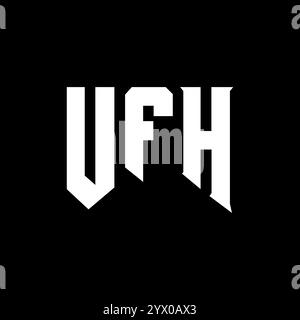 UFH letter logo design for technology company. UFH logo design black ...
