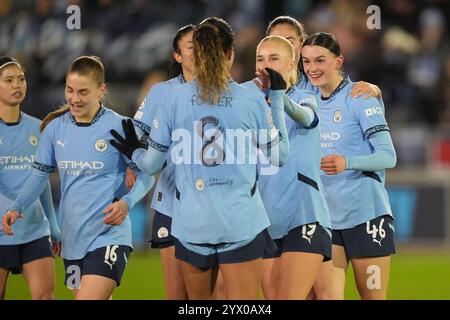 Manchester City's Lily Murphy (right) challenges Chelsea's Johanna ...