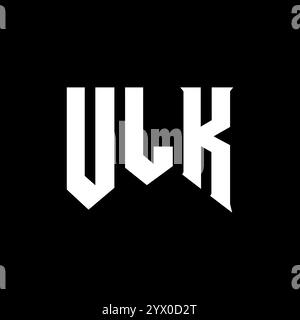 ULK letter logo design for technology company. ULK logo design black ...