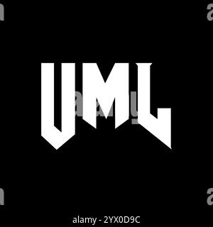 UML letter logo design for technology company. UML logo design black ...