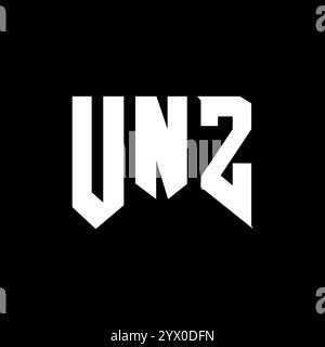 UNZ letter logo design for technology company. UNZ logo design black ...