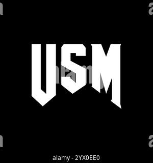 USM letter logo design for technology company. USM logo design black ...