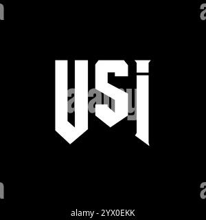 USI letter logo design for technology company. USI logo design black ...