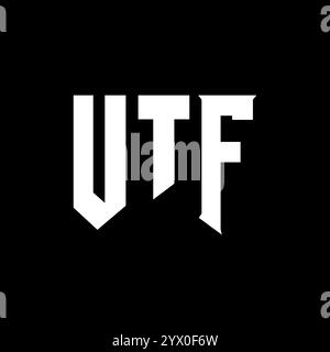 UTF letter logo design for technology company. UTF logo design black ...