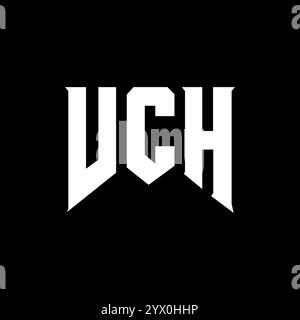 VCH letter logo design for technology company. VCH logo design black and white color combination ...