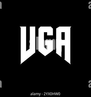 VGA letter logo design for technology company. VGA logo design black ...