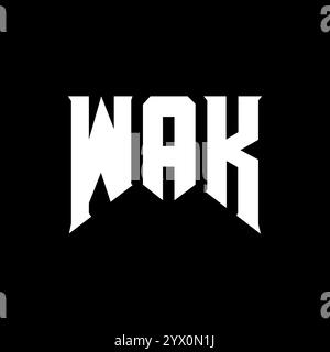 WAK letter logo design for technology company. WAK logo design black ...