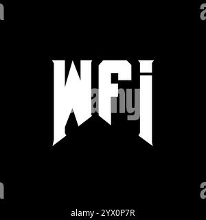 WFI letter logo design for technology company. WFI logo design black ...
