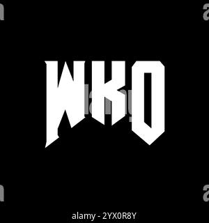WKO letter logo design for technology company. WKO logo design black ...