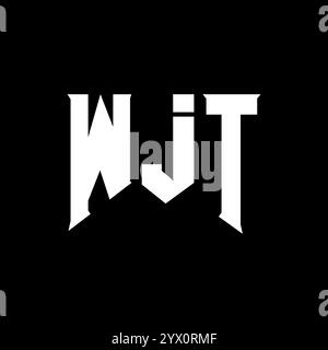 WJT letter logo design for technology company. WJT logo design black ...