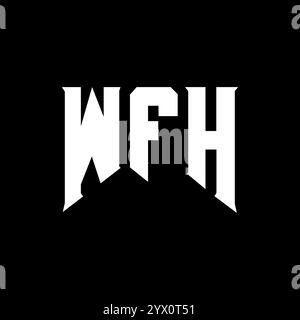 WFH letter logo design for technology company. WFH logo design black ...
