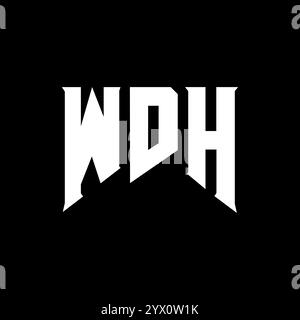 WDH letter logo design for technology company. WDH logo design black ...