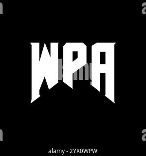 WPA letter logo design for technology company. WPA logo design black ...