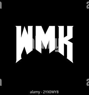 WMK letter logo design for technology company. WMK logo design black ...