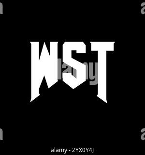 WST letter logo design for technology company. WST logo design black ...