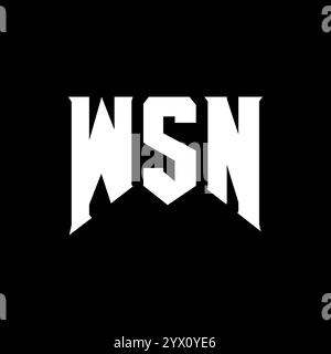 WSN letter logo design for technology company. WSN logo design black ...