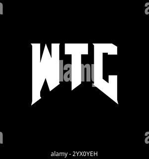 WTC letter logo design for technology company. WTC logo design black ...