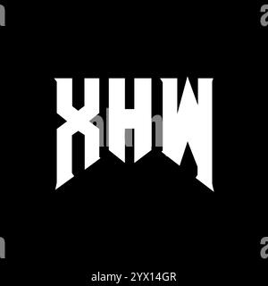 XHW letter logo design for technology company. XHW logo design black ...