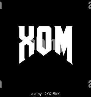 XOM letter logo design for technology company. XOM logo design black ...