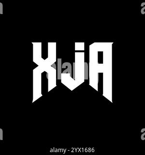 XJA letter logo design for technology company. XJA logo design black ...
