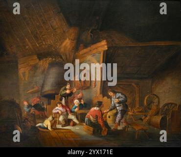 Cornelis Mahu - A tavern interior Stock Photo - Alamy