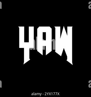 YAW letter logo design for technology company. YAW logo design black ...