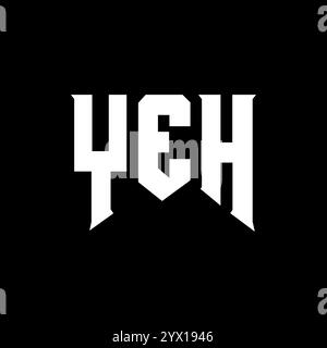 YEH letter logo design for technology company. YEH logo design black ...